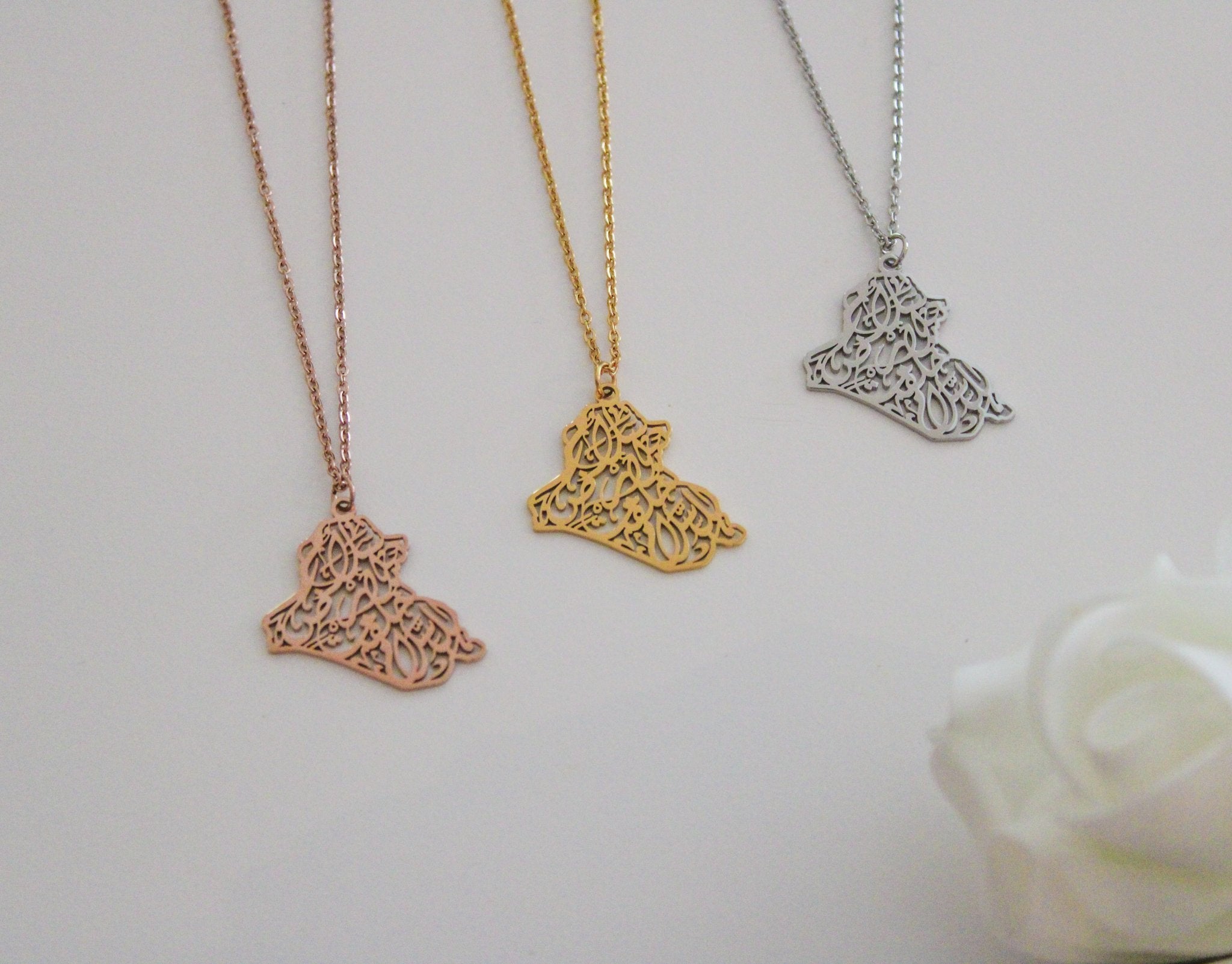 Iraq Necklace (Gold/Silver/Rose Gold) - Olive Tree Jewelry